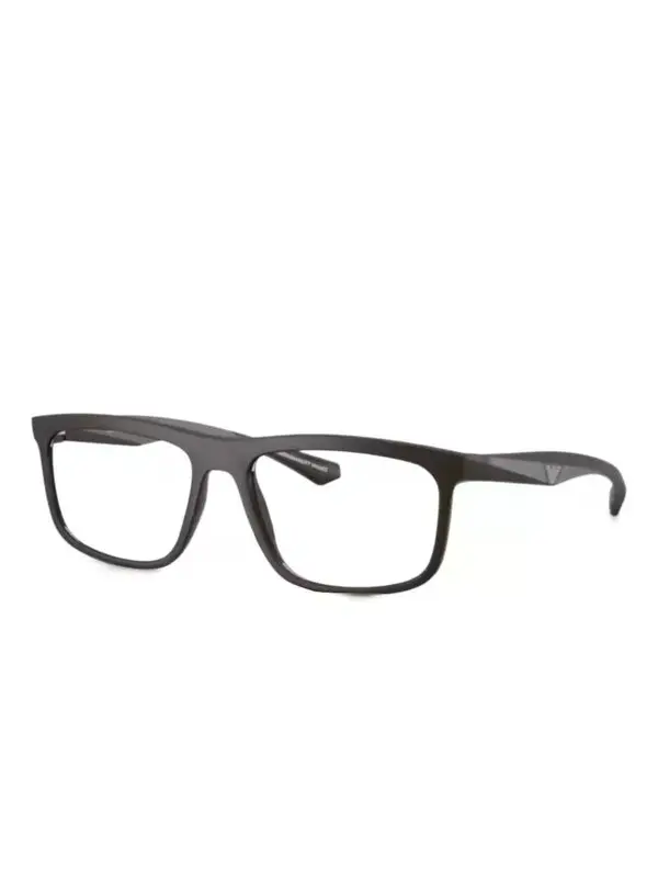 Emporio Armani Rectangle-frame Logo Glasses - Brown