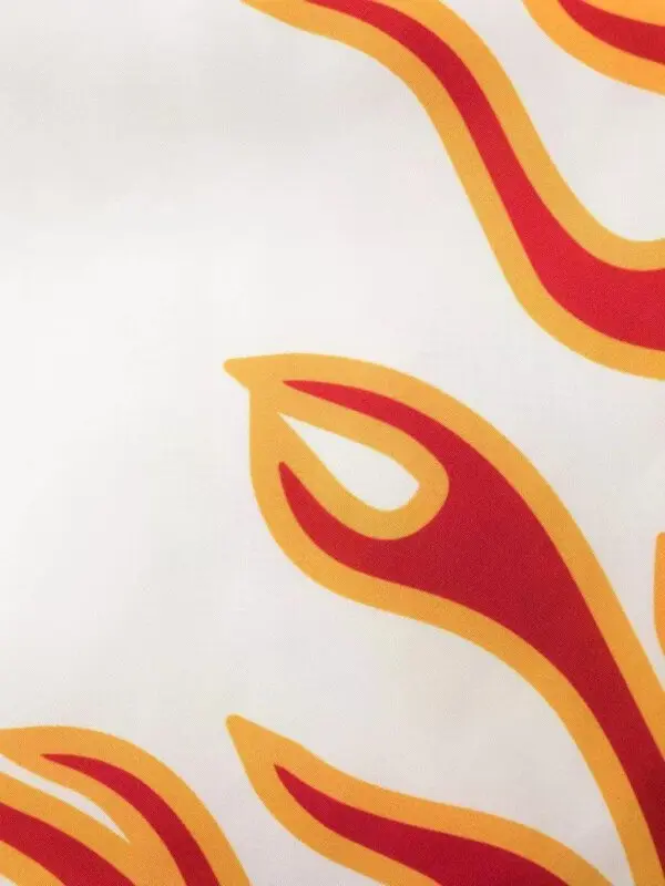 Palm Angels Flame-print Swim Shorts - White