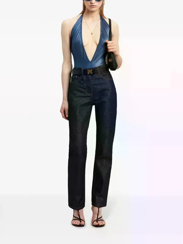 Palm Angels Metallic V-neck Swimsuit