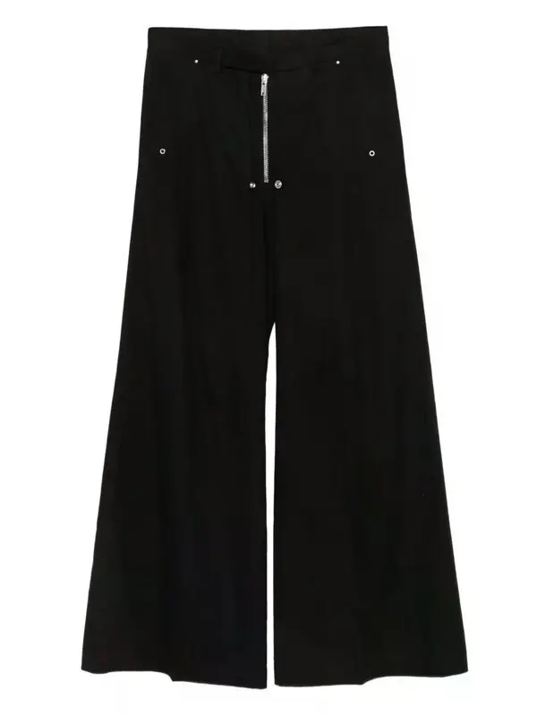 Rick Owens Zip Cotton Trousers - Black