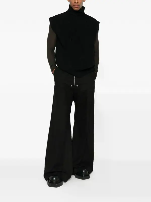 Rick Owens Zip Cotton Trousers - Black