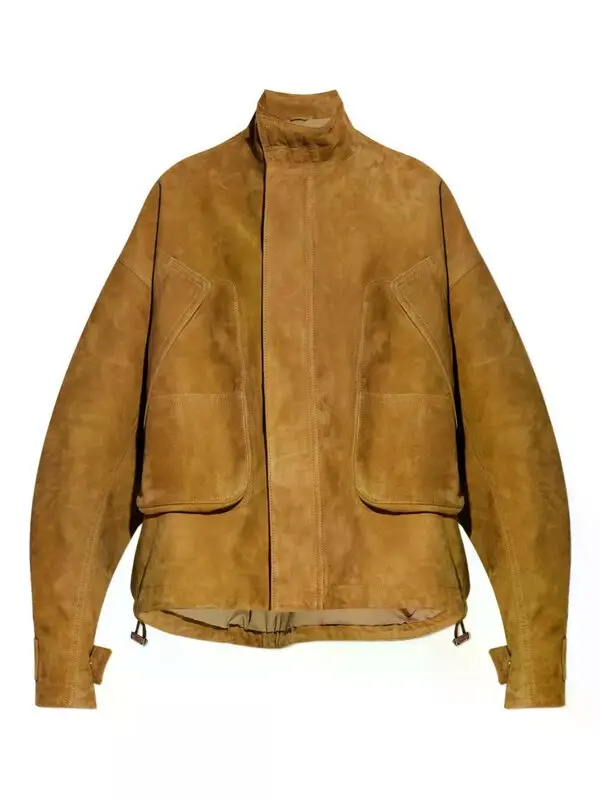 Attico Suede Jacket With Cuffed Sleeves