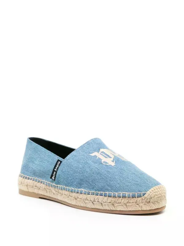 Palm Angels Logo-embroidered Denim Espadrilles