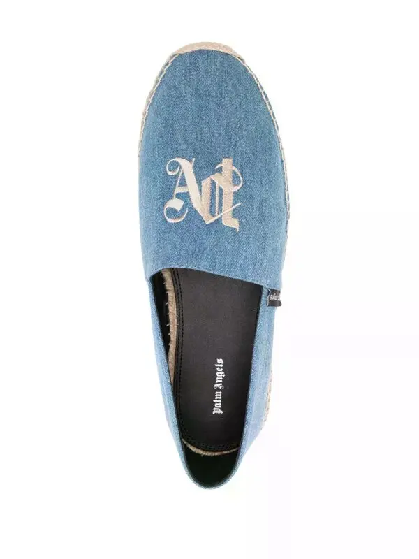 Palm Angels Logo-embroidered Denim Espadrilles