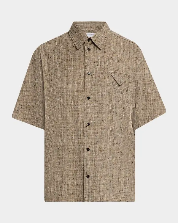 Bottega Veneta Fleck Triangle-pocket Short-sleeve Shirt - Sahara Mel