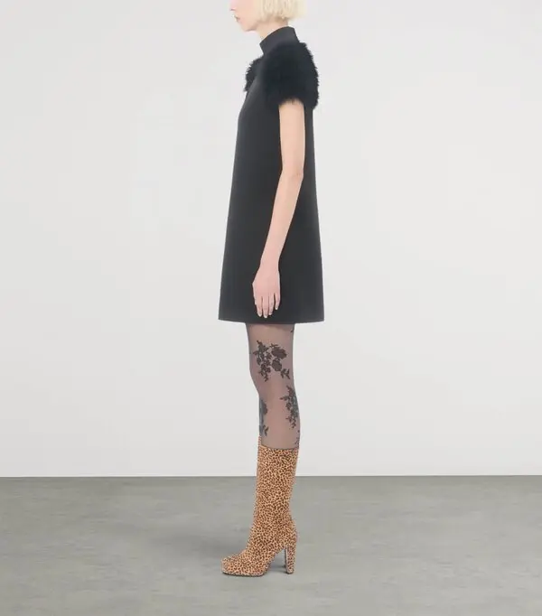 Valentino Garavani Crepe Feather-trim Mini Dress
