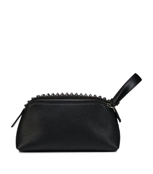 CHRISTIAN LOUBOUTIN Funky Leather Travel Pouch - Black