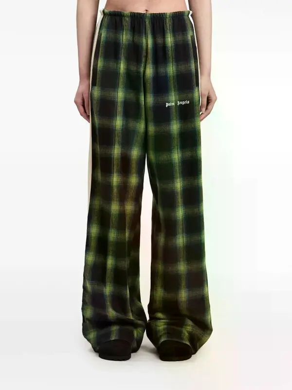 Palm Angels Logo-embroidered Plaid Track Pants
