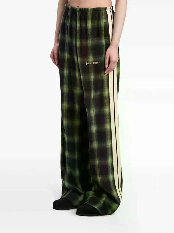 Palm Angels Logo-embroidered Plaid Track Pants