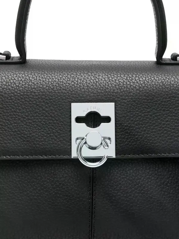 Cafuné Grain Leather Crossbody Bag - Black