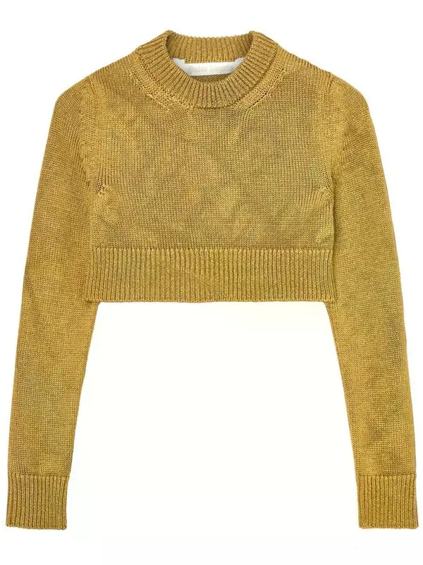 Palm Angels Cropped Laminated Jumper