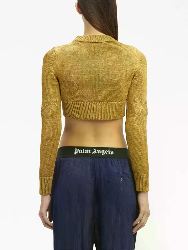 Palm Angels Cropped Laminated Jumper