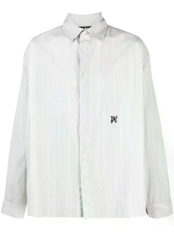 Palm Angels Monogram-embroidered Striped Shirt