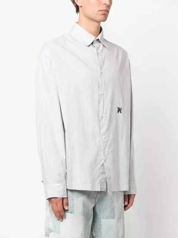 Palm Angels Monogram-embroidered Striped Shirt