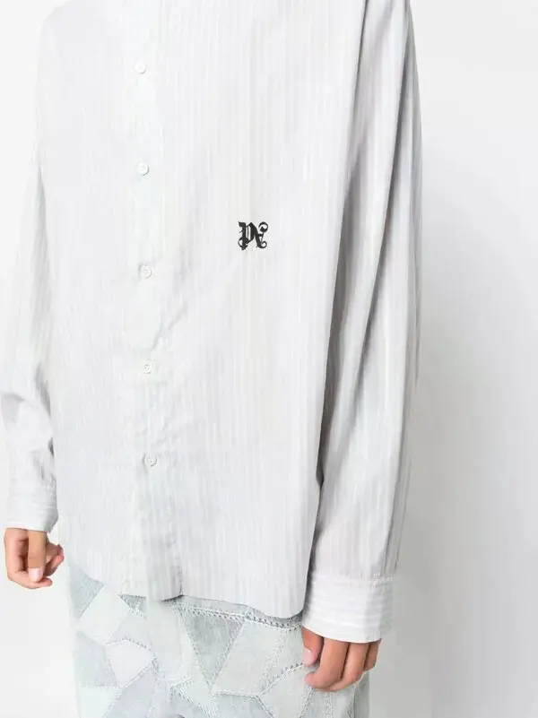 Palm Angels Monogram-embroidered Striped Shirt