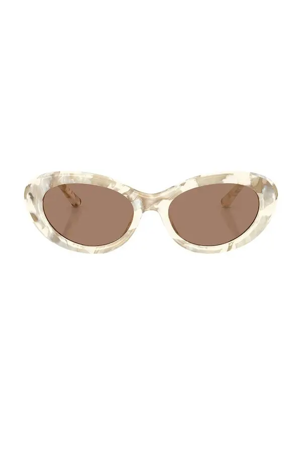 Dolce & Gabbana Oval Sunglasses - White & Brown