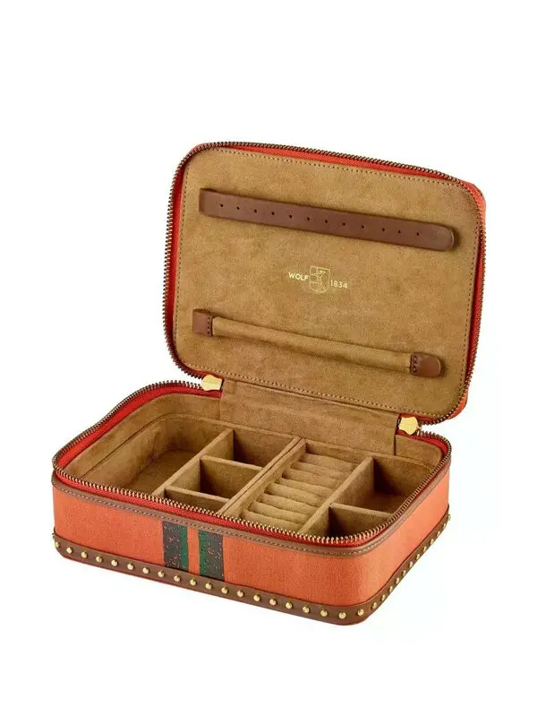 Wolf Ida Studded Jewellery Box - Orange