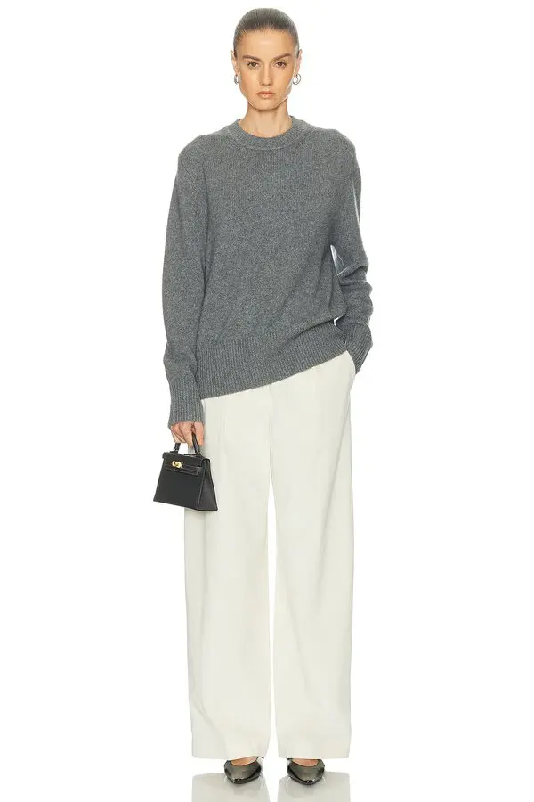Renggli Oversized Crewneck Sweater - Pebble