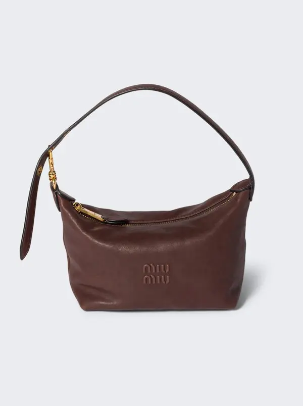Miu Miu Spirit Nappa Leather Pouch Bag - Brown