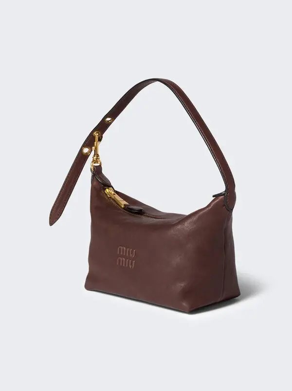 Miu Miu Spirit Nappa Leather Pouch Bag - Brown