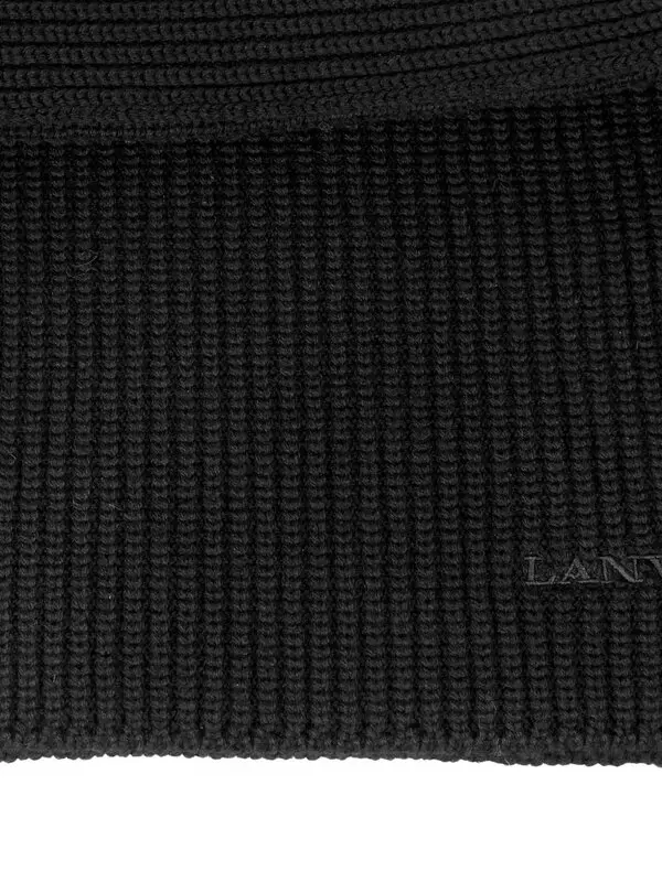 LANVIN Ribbed Logo Scarf