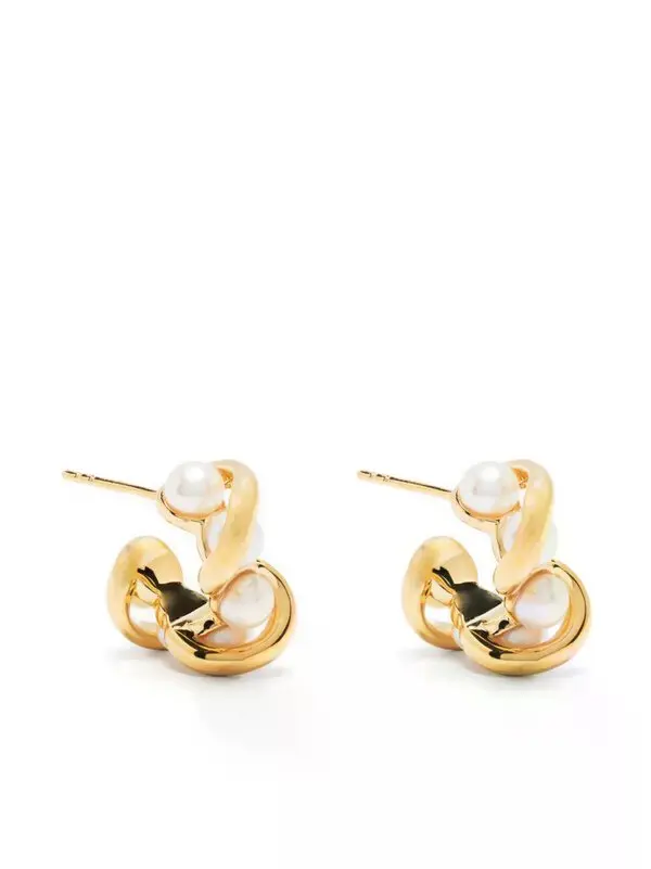 MISSOMA Molten Pearl Twisted Hoop Earrings
