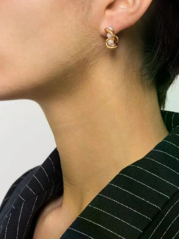 MISSOMA Molten Pearl Twisted Hoop Earrings