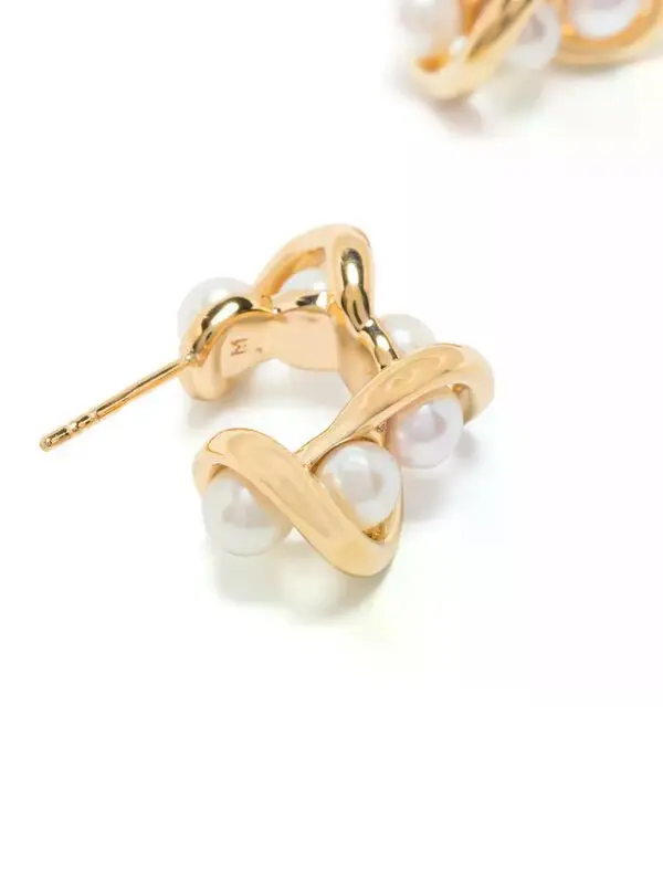 MISSOMA Molten Pearl Twisted Hoop Earrings