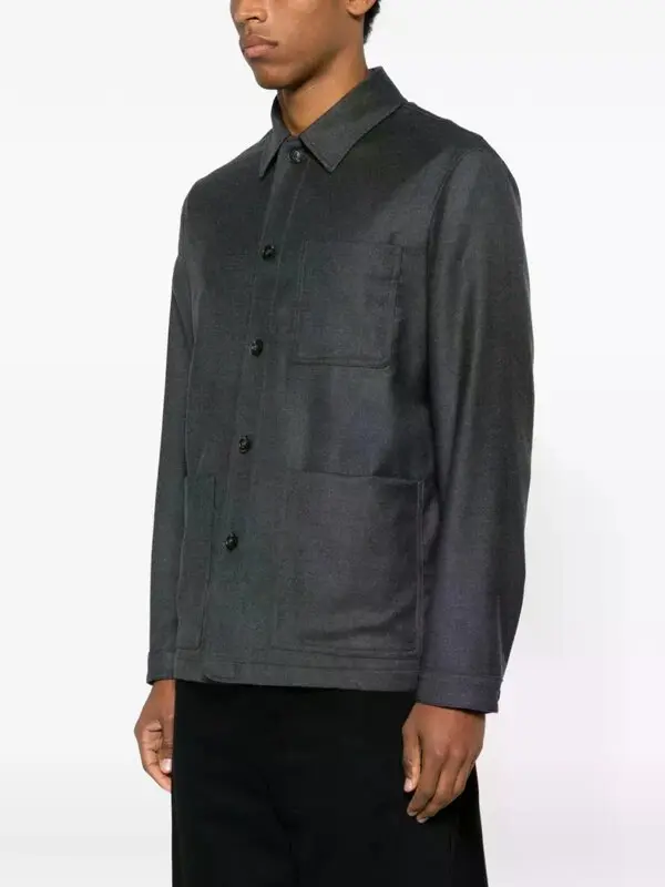 MANUEL RITZ Patch-pocket Shirt Jacket - Grey
