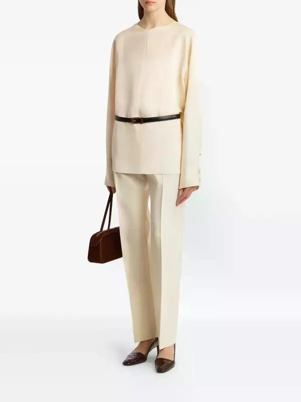 Khaite Durion Tie-back Blouse - Neutrals