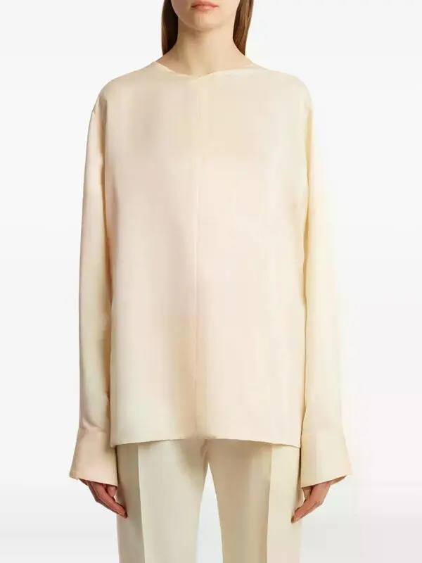 Khaite Durion Tie-back Blouse - Neutrals