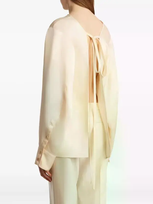 Khaite Durion Tie-back Blouse - Neutrals