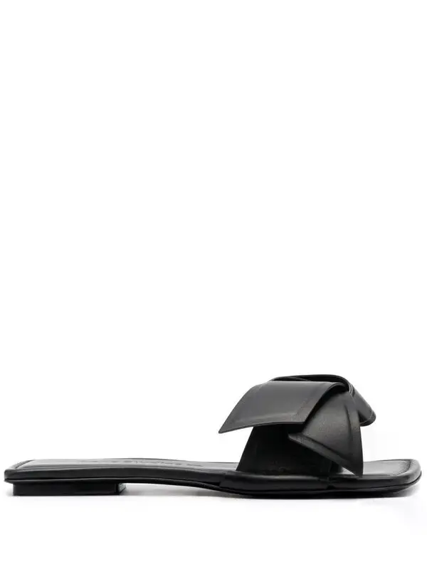 Acne Studios Bow-detailing Leather Slides - Black
