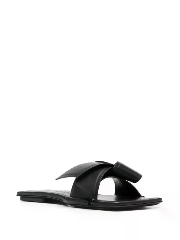 Acne Studios Bow-detailing Leather Slides - Black