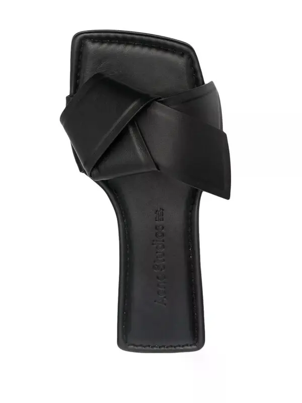 Acne Studios Bow-detailing Leather Slides - Black