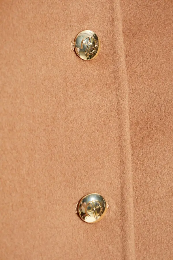 ANINE BING Wool And Cashmere Jacket With Gold Button Accents - Brown