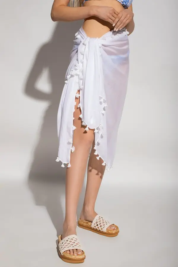 Melissa Odabash Fringed Sarong - White
