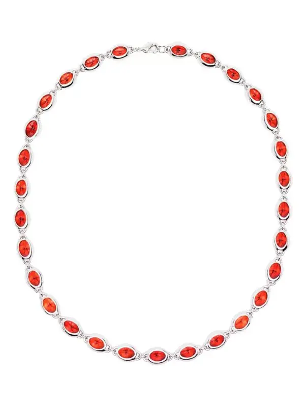 DARKAI Oval-stone Necklace - Silver