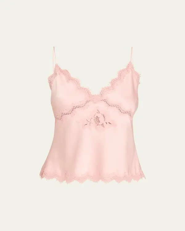 LoveShackFancy Evony Satin Crepe Top