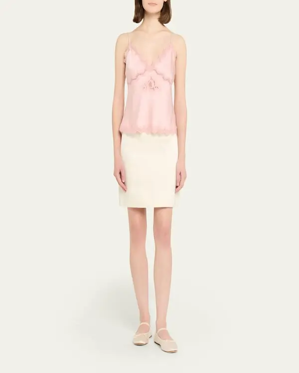 LoveShackFancy Evony Satin Crepe Top