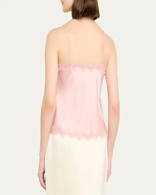 LoveShackFancy Evony Satin Crepe Top