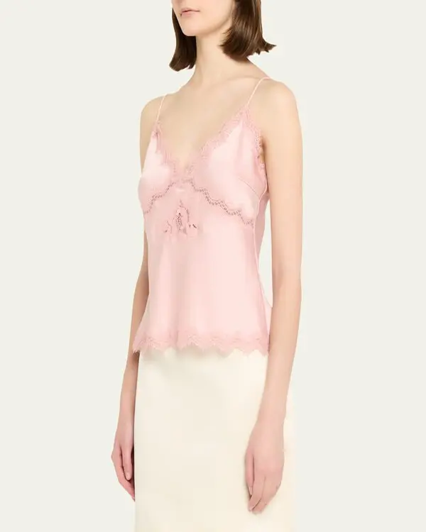 LoveShackFancy Evony Satin Crepe Top