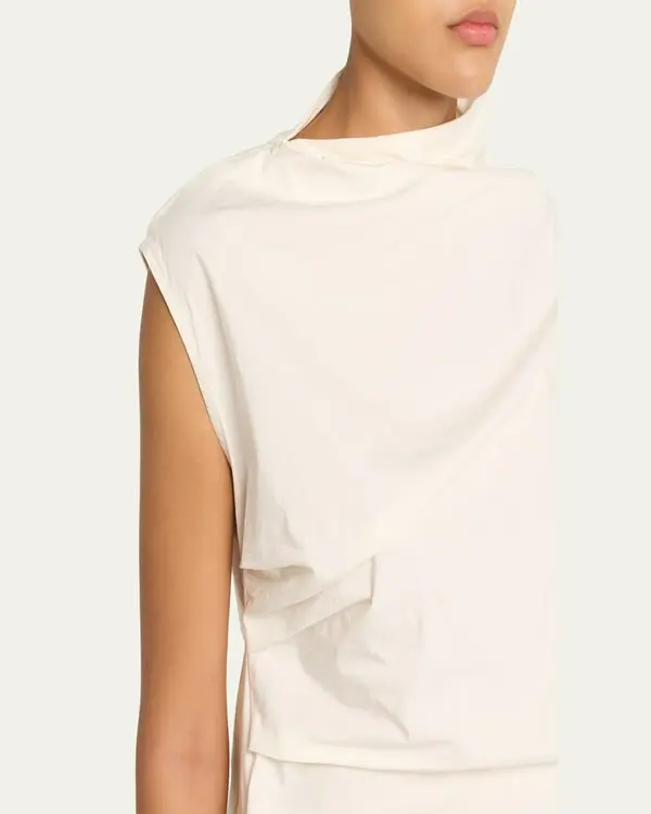 GANNI Ruched Asymmetric Blouse