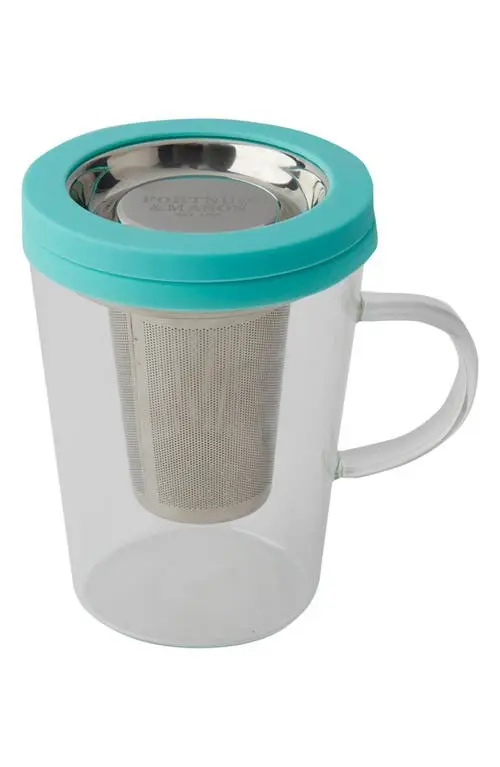 FORTNUM & MASON Eau De Nil Glass Infuser Mug - Silver