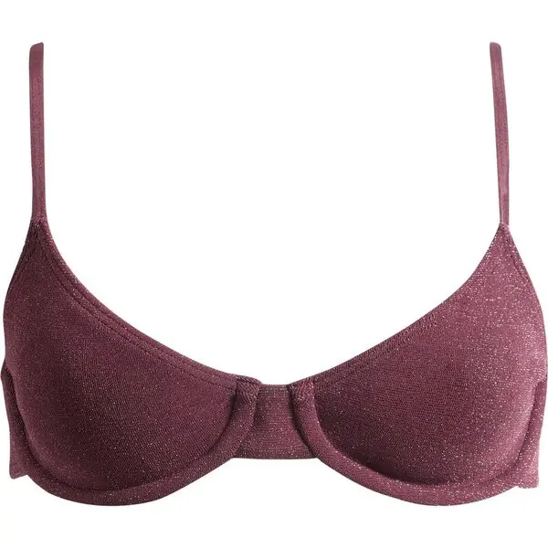 Bond Eye Gracie Underwire Balconette Bikini Top - Amarena Lurex Micro