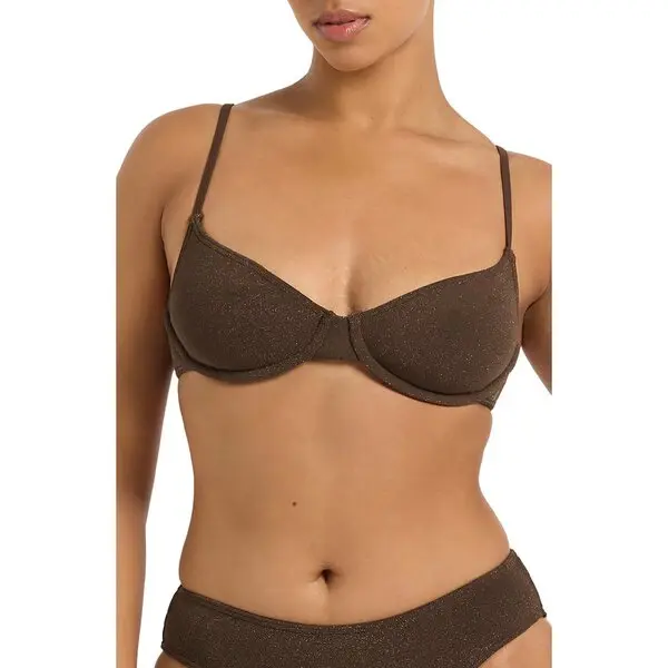 Bond Eye Gracie Underwire Balconette Bikini Top - Walnut