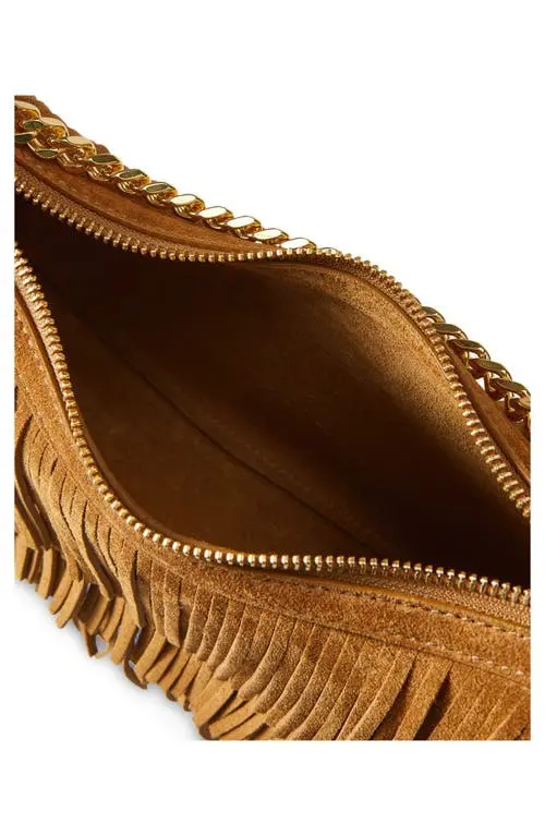 Veronica Beard Small Fortune Fringe Suede Shoulder Bag