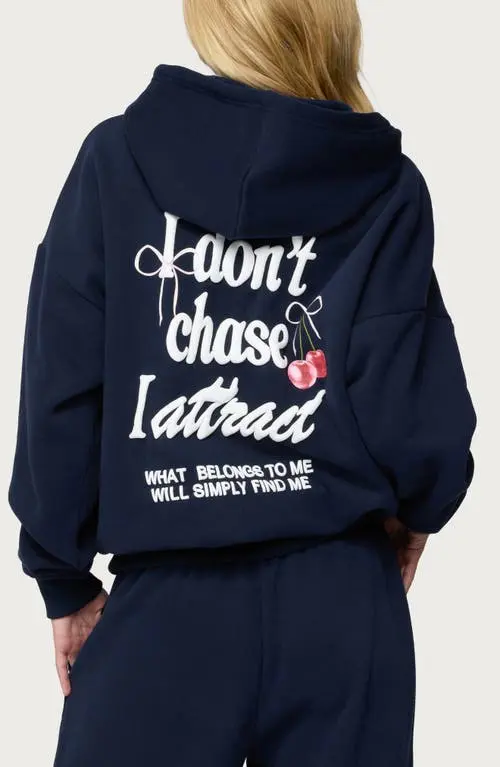 EDIKTED Graphic Hoodie With Dropped Shoulders