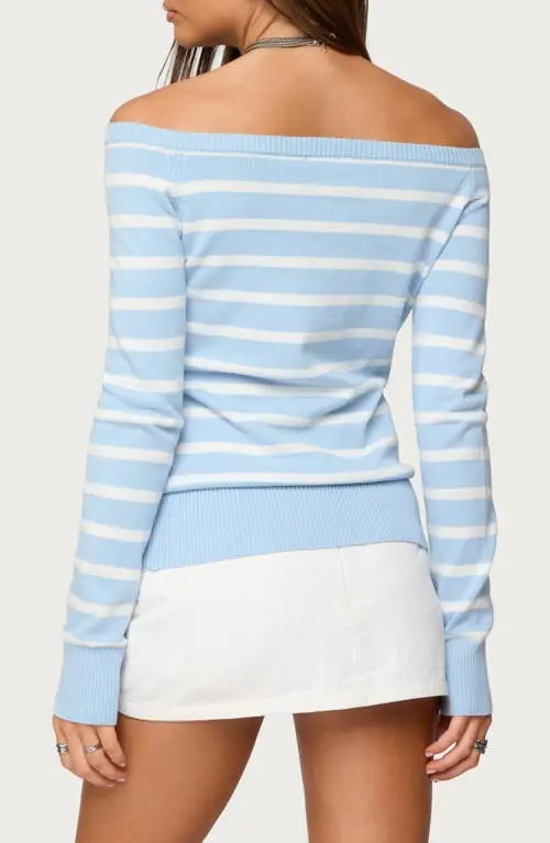 EDIKTED Lori Stripe Off-the-shoulder Sweater