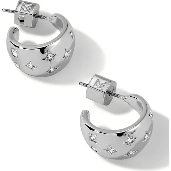 MIRANDA FRYE Lunette Hoop Earrings - Silver